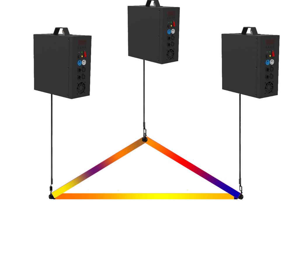 Kinetic led triangle tube light multi color HS-LMB60TTM - Hosen Lighting