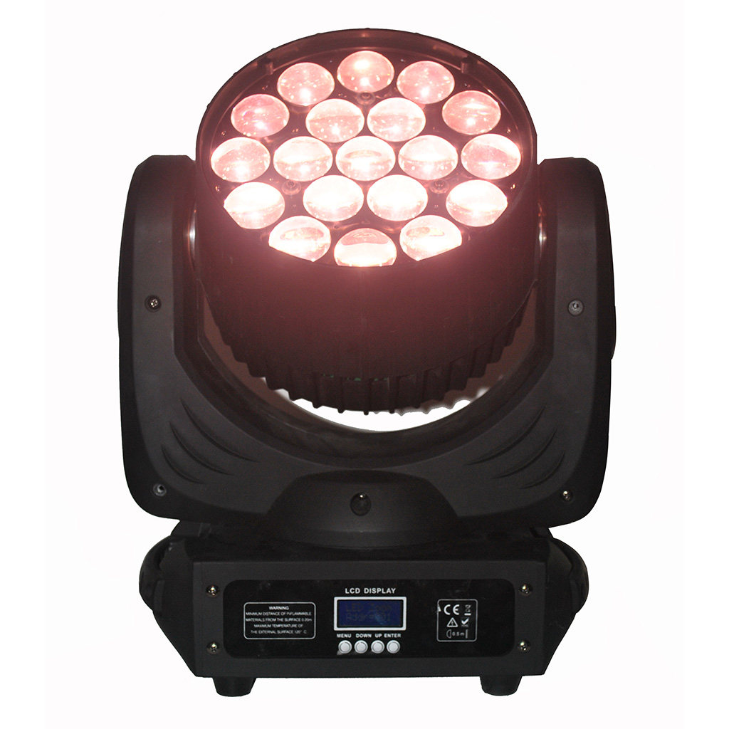 19pcs 15W beam moving head light with zoom function RGBW HS-LMW1912M ...