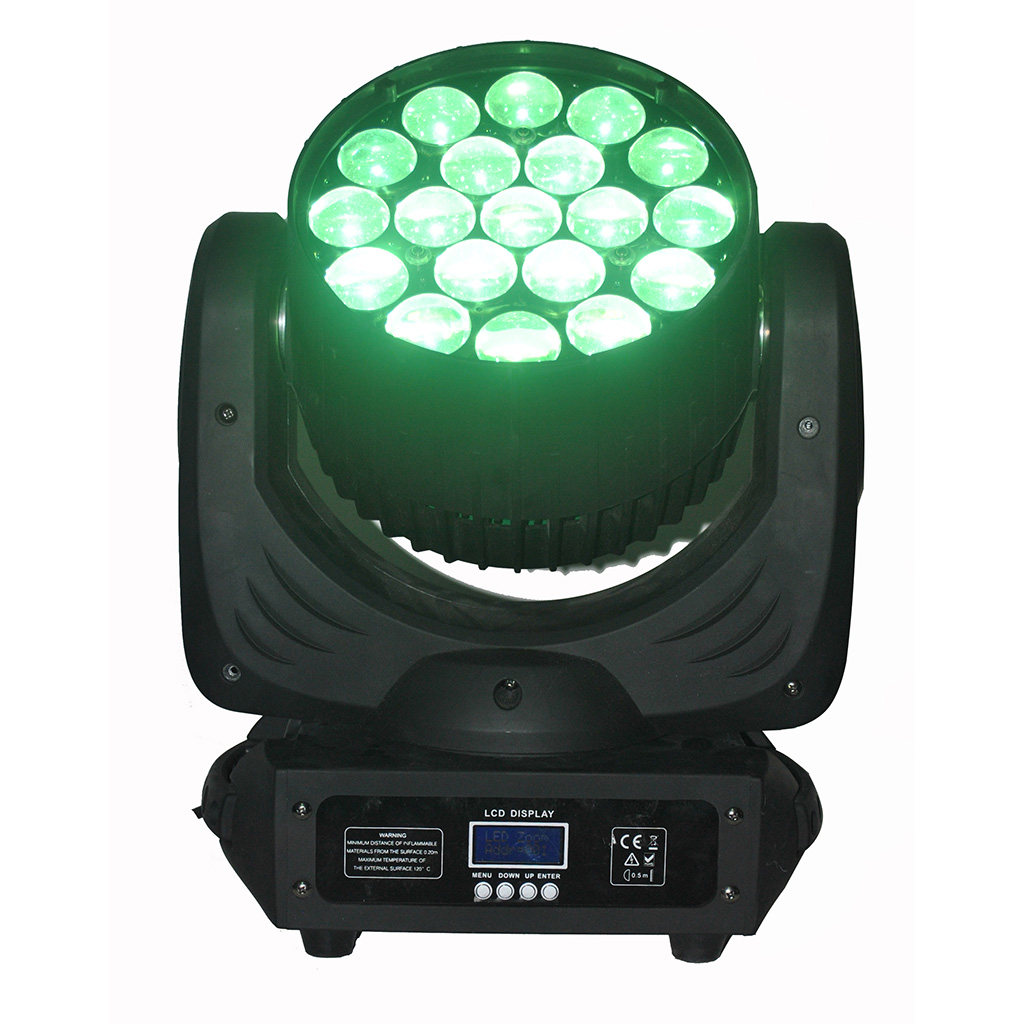 19pcs 15W beam moving head light with zoom function RGBW HS-LMW1912M ...