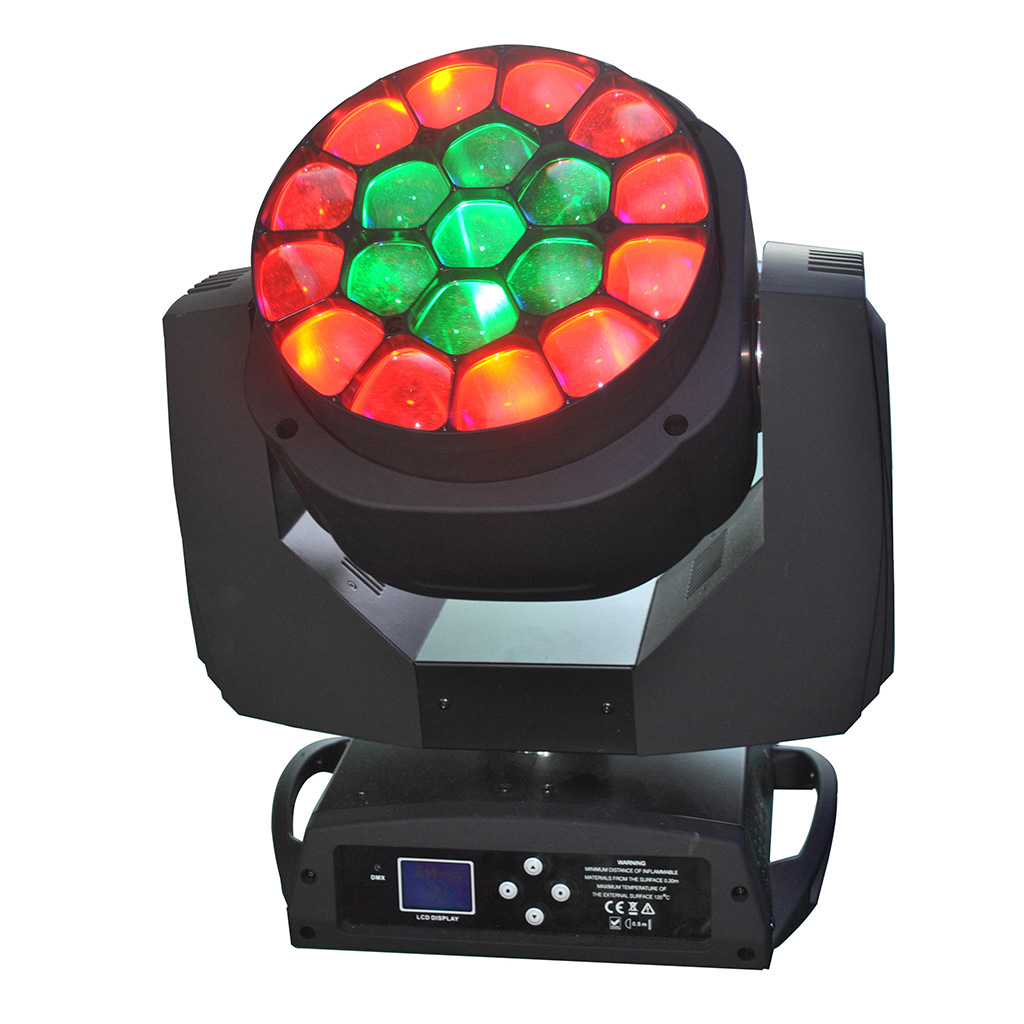 Rgbw 4in1 19*15w Led Bee Eyes Moving Head Light zoom HS-LMW1912BEZ ...