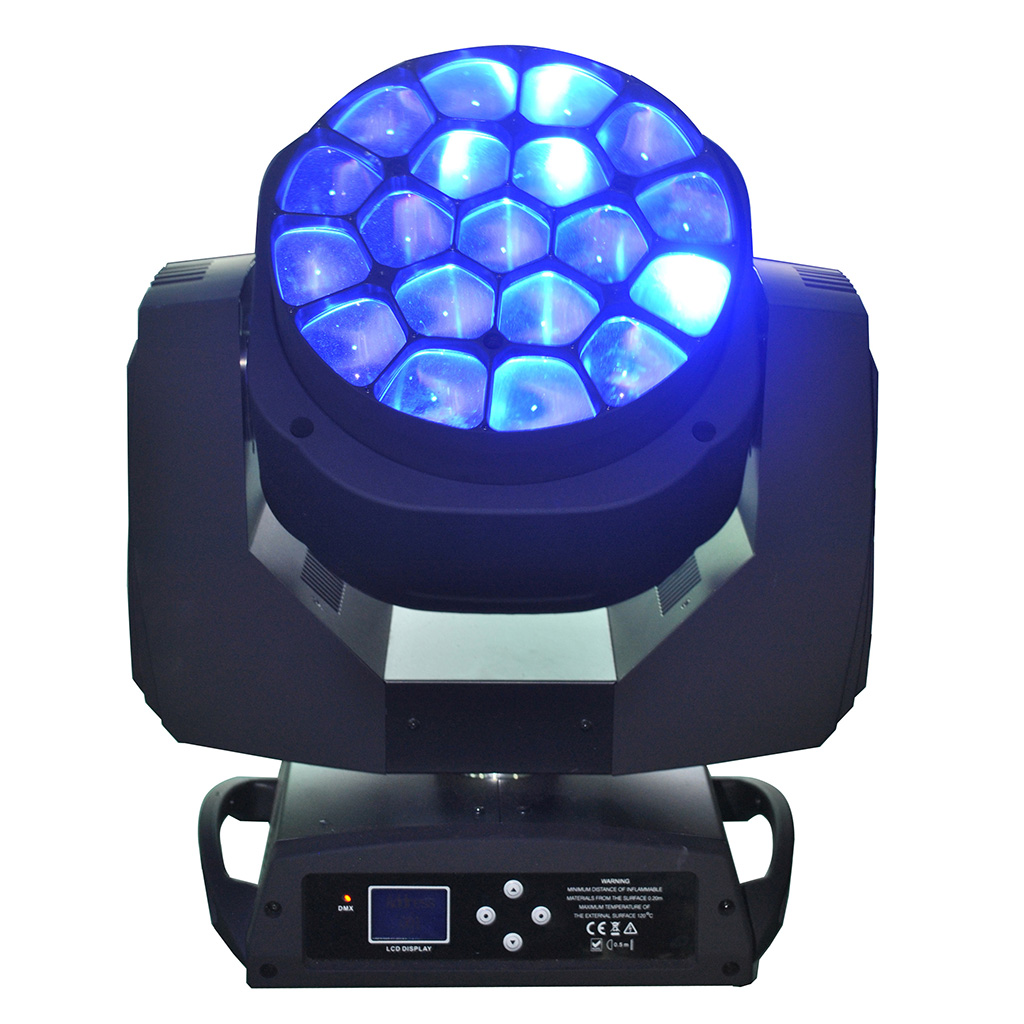 Rgbw 4in1 19*15w Led Bee Eyes Moving Head Light zoom HS-LMW1912BEZ ...
