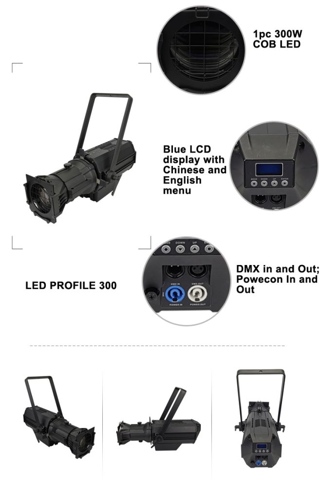 LED Studio Theatre Light 300w Zoom 19 26 36 Degree Led Stage profile ...