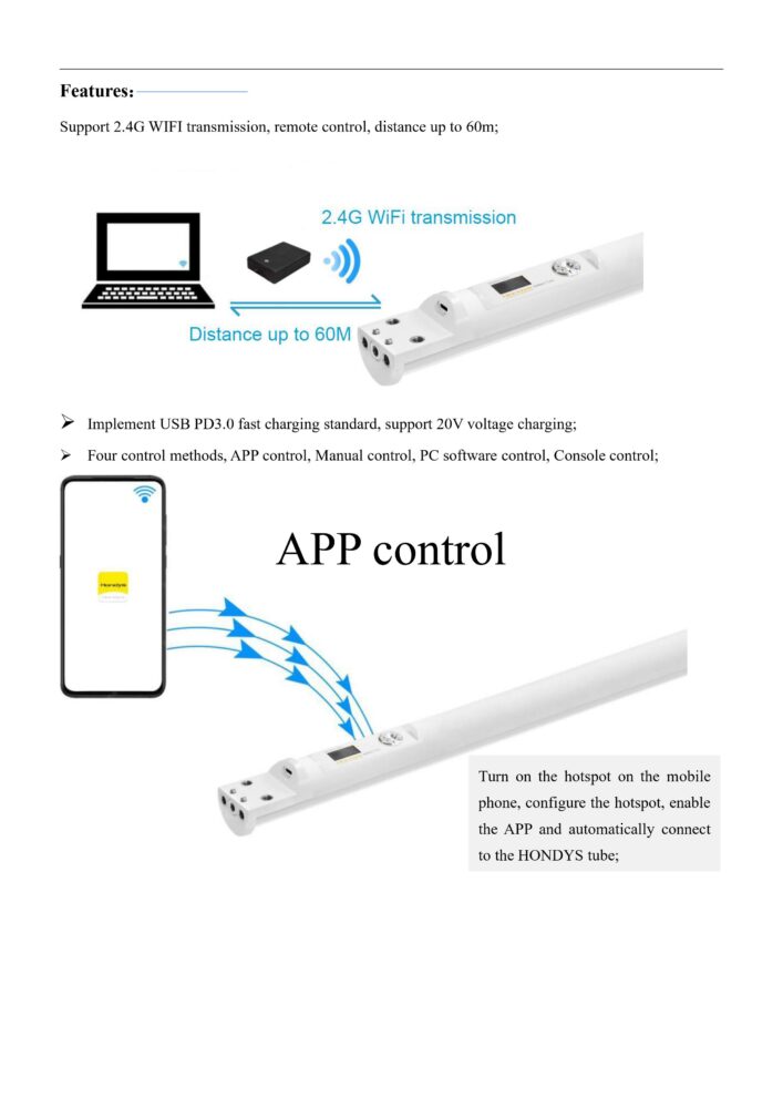 HONDYS WIRELESS ASTERA titan od AX1 LED TUBE （8 tubes with flight case ...
